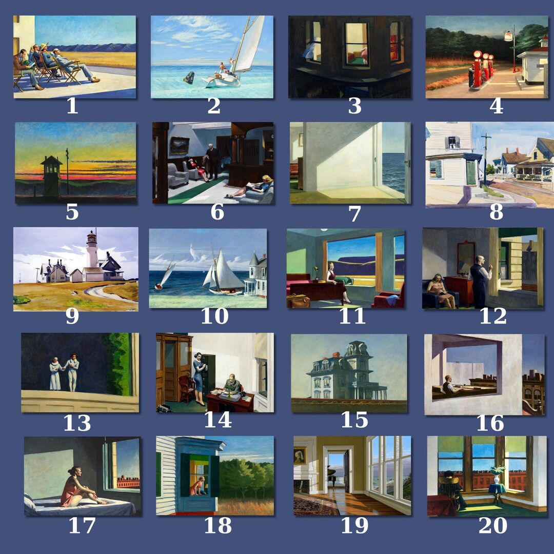 Custom Set of 2 Edward Hopper Canvas Prints,modern Print Hopper Wall ...