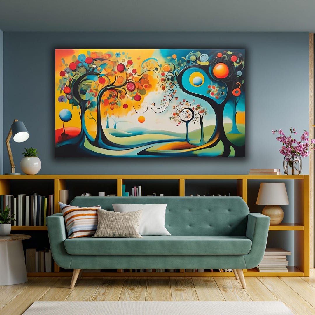 Abstract Forest Tree Forest Canvas Wall Art Misty Forest Canvas Print ...