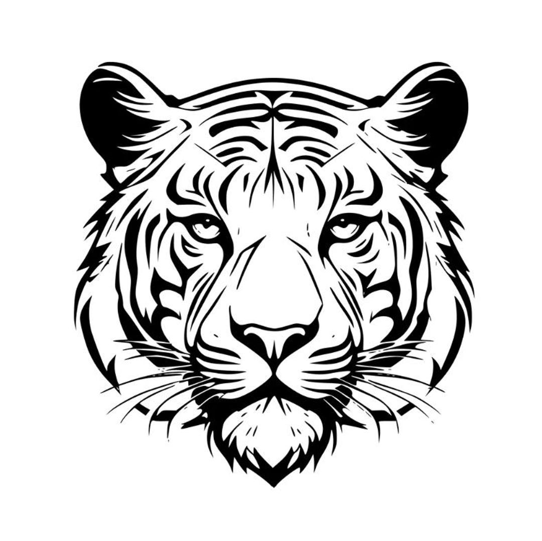 Detailed Tiger Face SVG - Fierce Tiger Head Cut File - Digital Download ...
