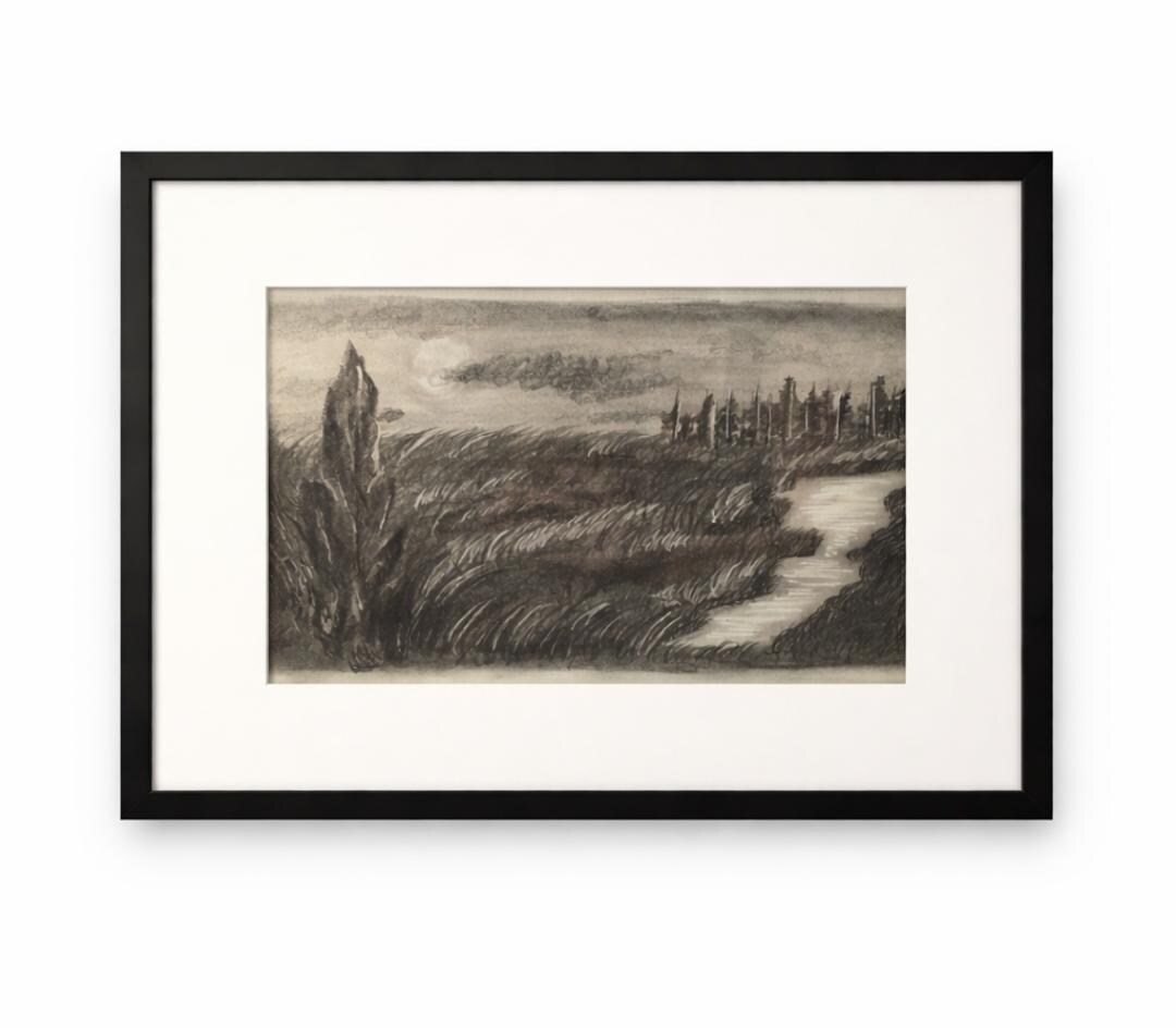 Original Graphite Landscape Drawing Framed A3 | One of a Kind Hand ...