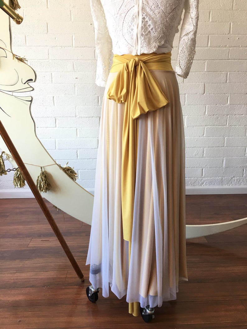 Chiffon or Mesh Full Circle High Waist Sash Skirt Custom - Etsy