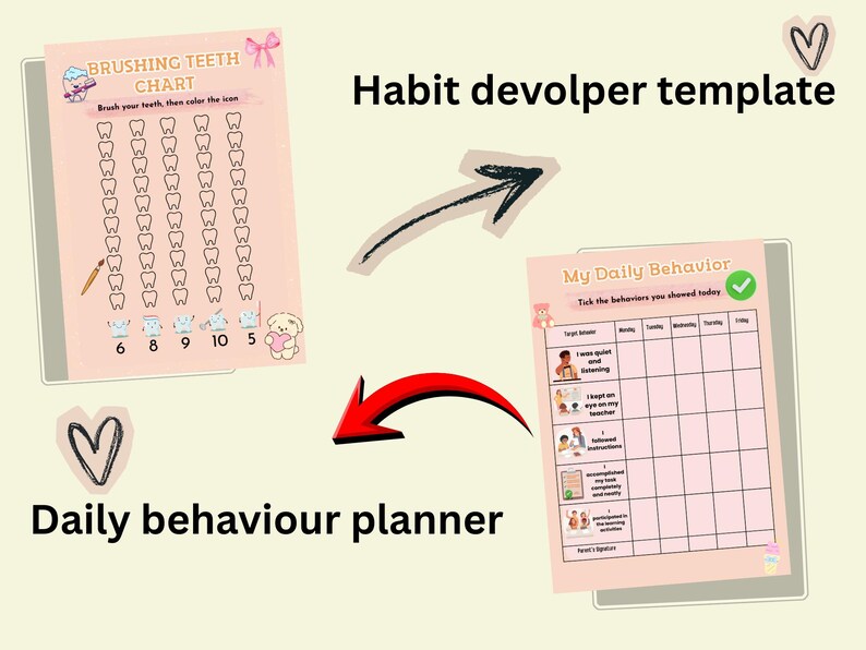 Kid Routine Chart Printable| Daily Schedule & Behavior Planner|morning ...