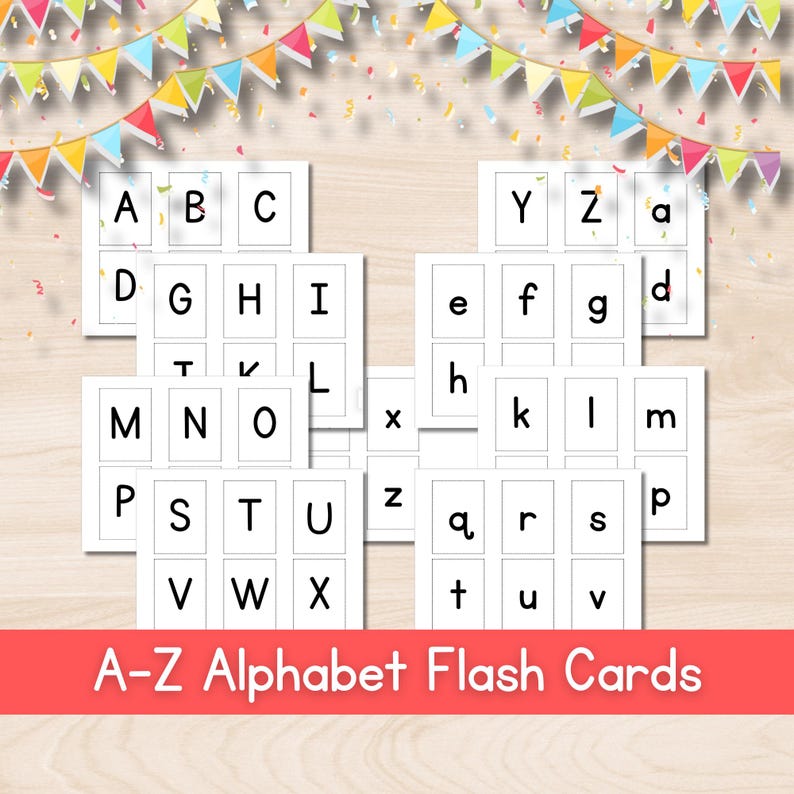 Preschool Alphabet Flash Cards, Uppercase & Lowercase Letters for ...