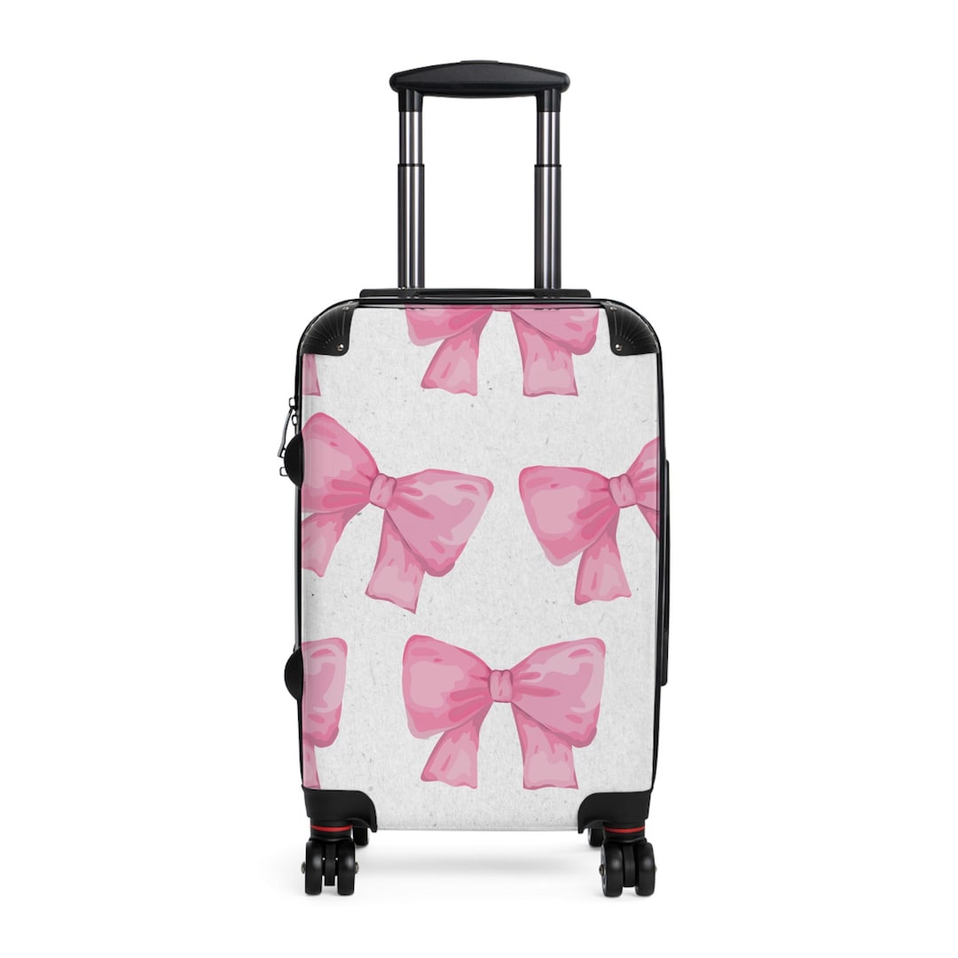 Chic Pink Bow Suitcase - Trendy Luggage for Stylish Travelers - Etsy