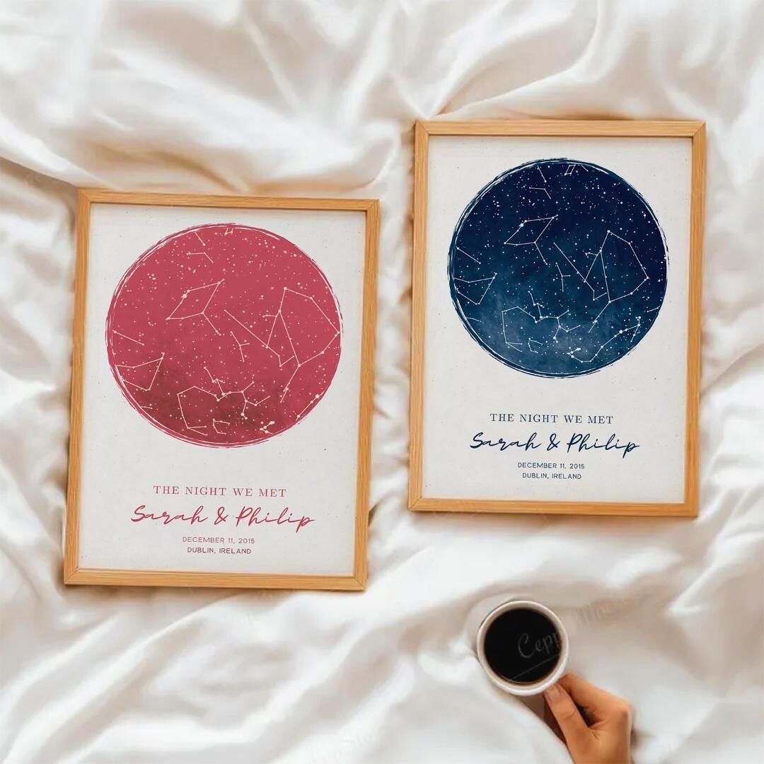 Custom Star Map Print – Anniversary Gift, Personalized Celestial Art ...