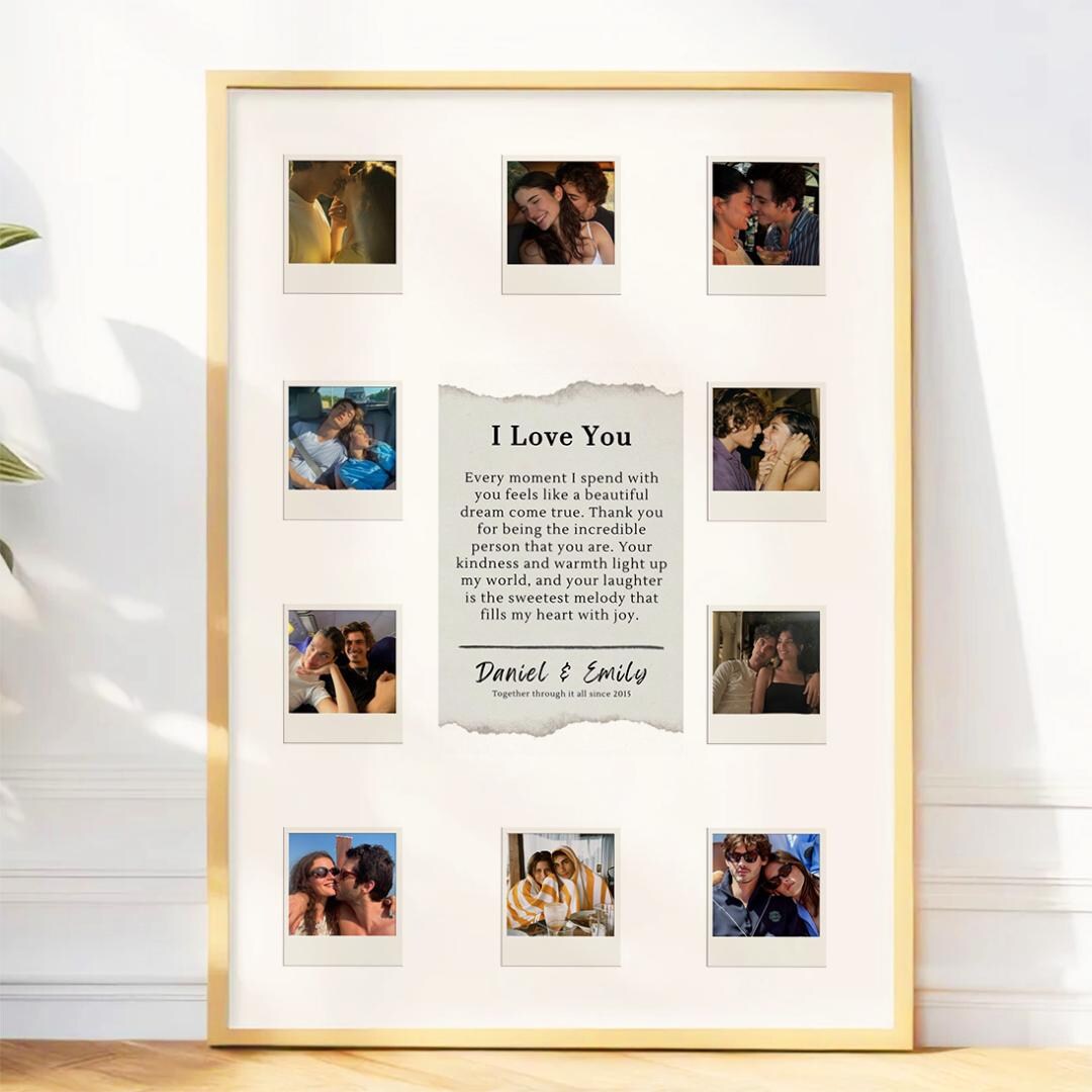 Custom Anniversary Gift Polaroid Frame Template, 1 Year Anniversary ...