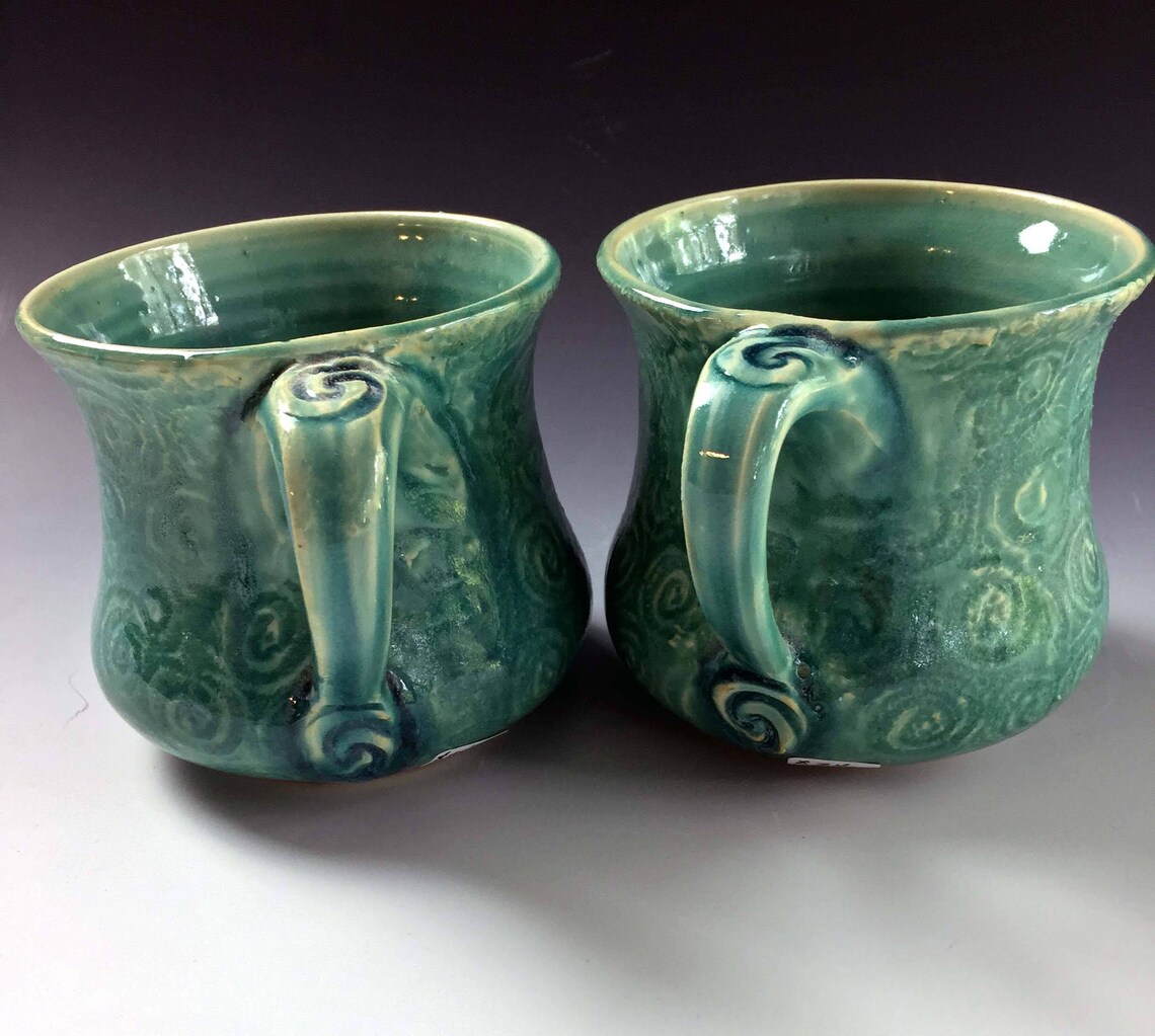 READY TO SHIP Comfort Mug, Stoneware Mug, Spiral Mug, by Leslie Freeman ...