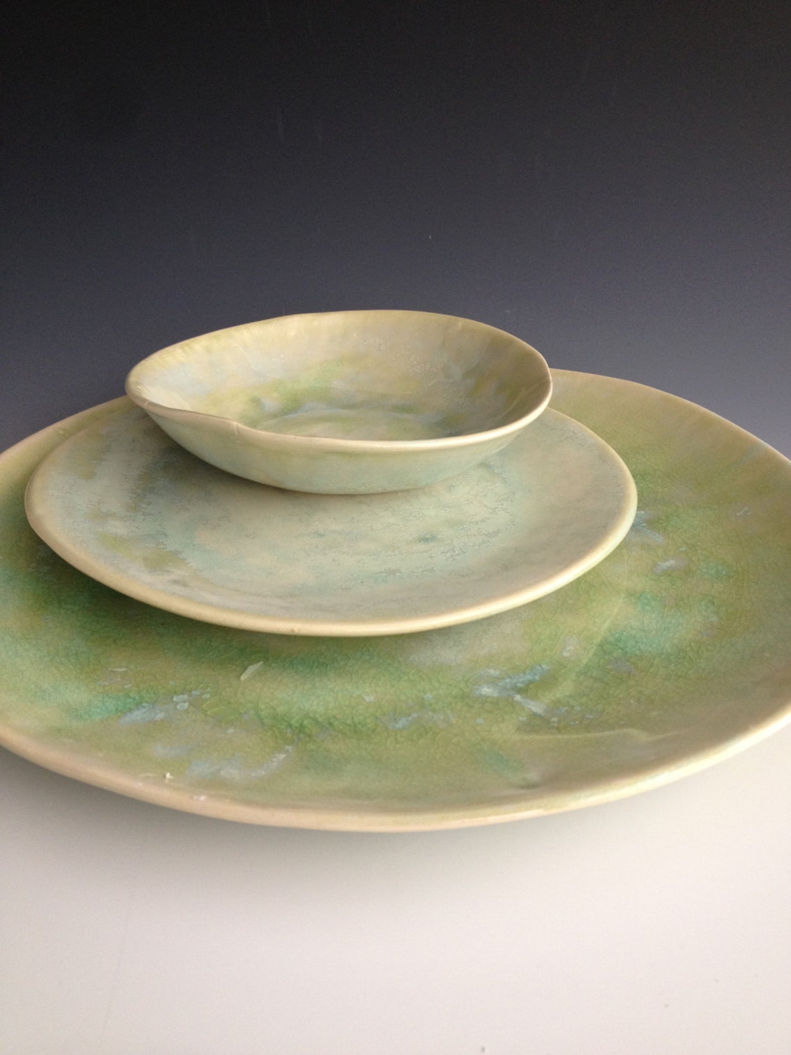 Handmade Organic Stoneware Place Setting Slab Dinner | Etsy