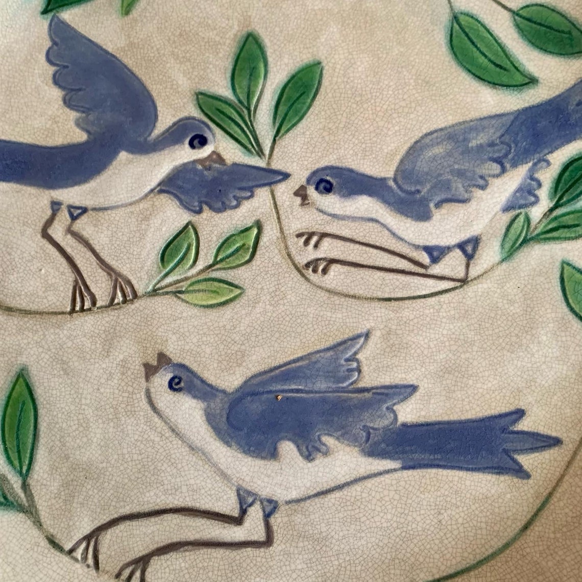 Large Bird Platter by Leslie Freeman - Etsy