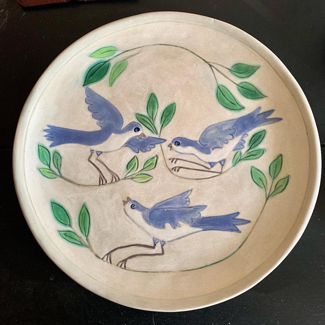 Large Bird Platter by Leslie Freeman - Etsy