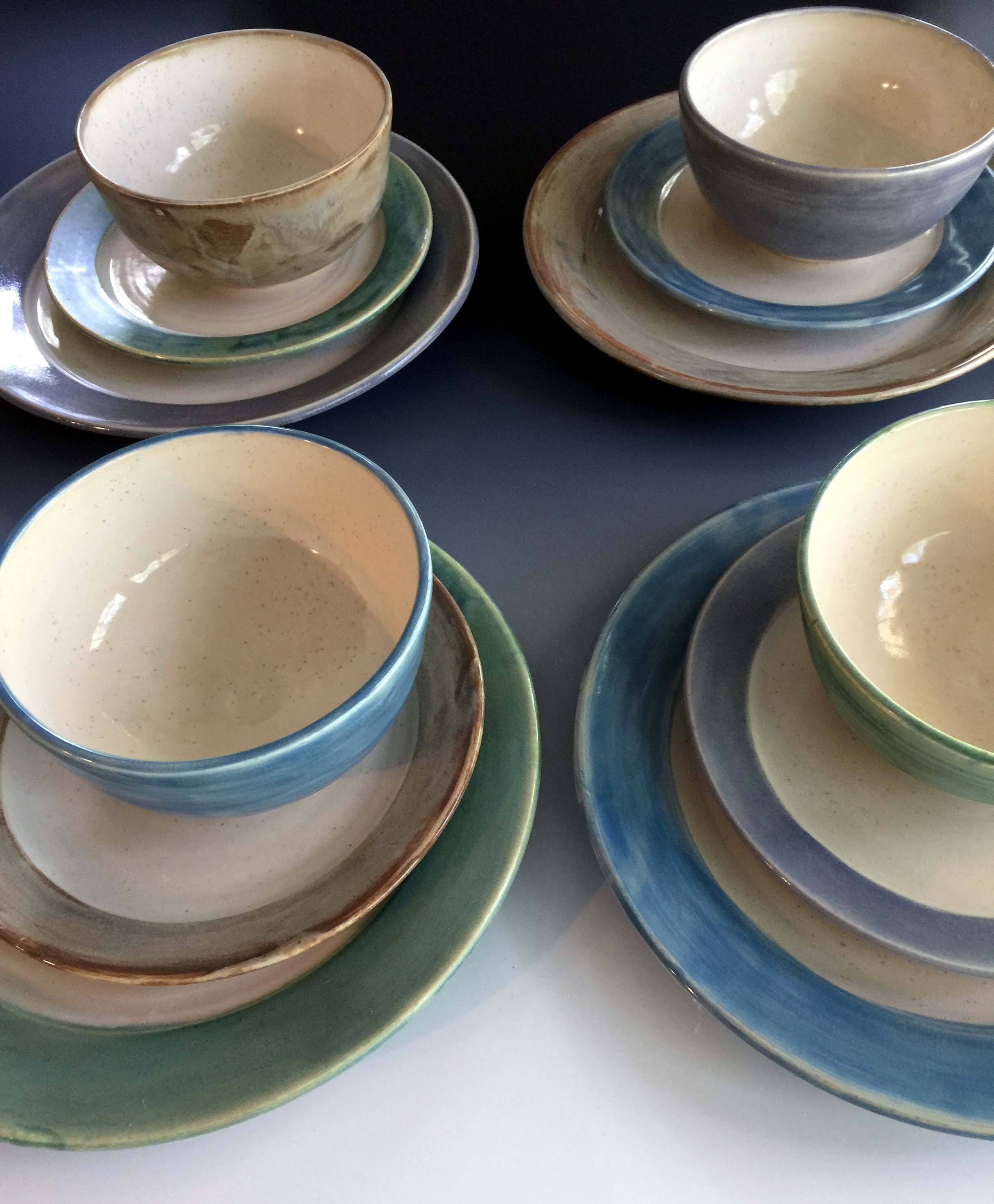 NEW Wheel thrown dinnerware set by Leslie Freeman Stoneware | Etsy