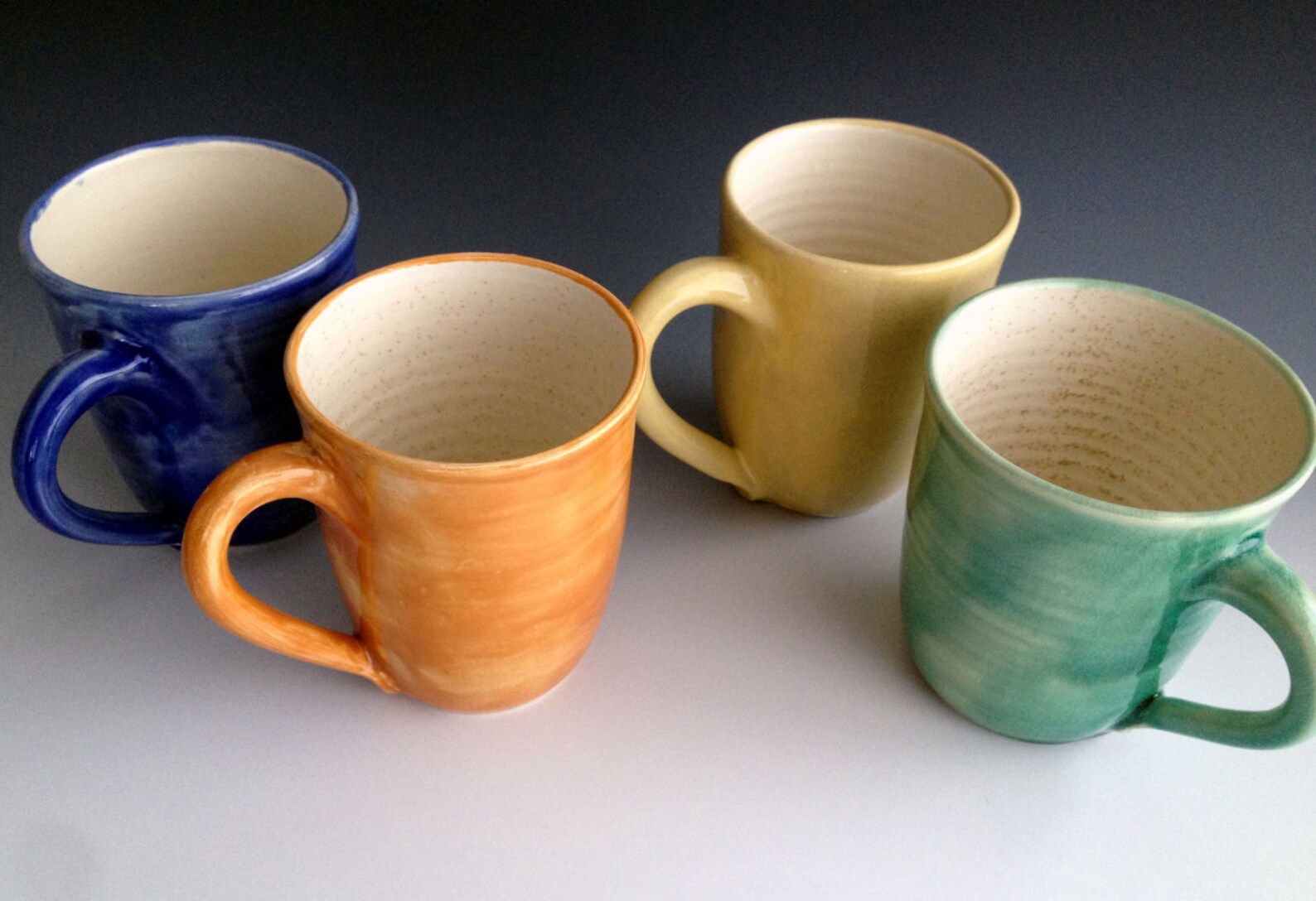 Ready to Ship Set of Four Colorful Mugs Coffee Mugs Four - Etsy