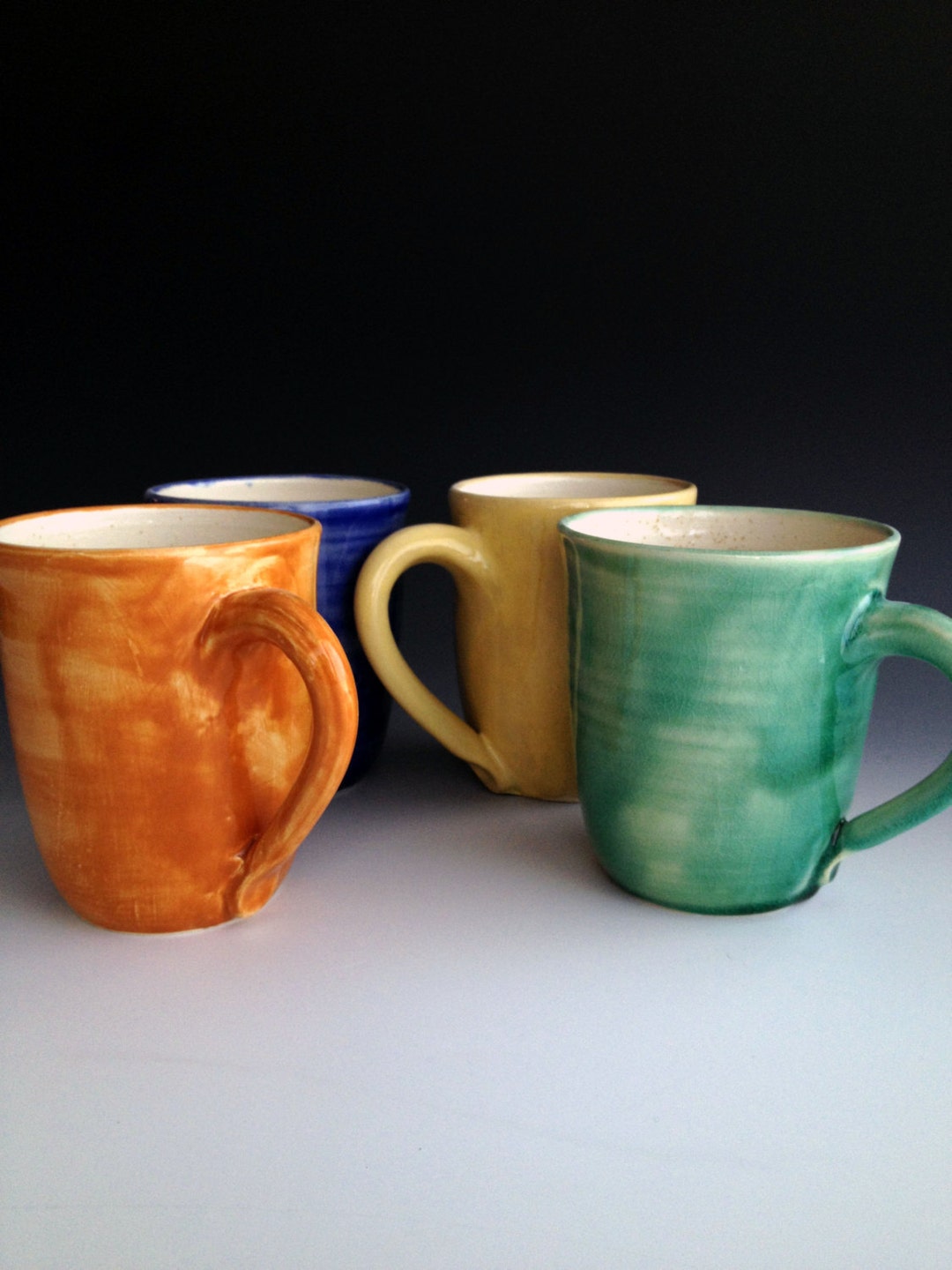 Ready to Ship Set of Four Colorful Mugs, Coffee Mugs, Four Colors ...