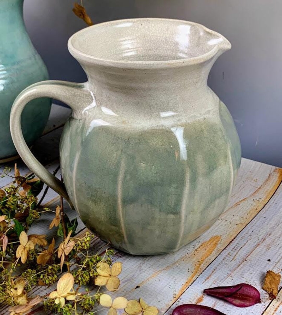 Faceted Green Pitcher. One of a Kind by Leslie Freeman - Etsy