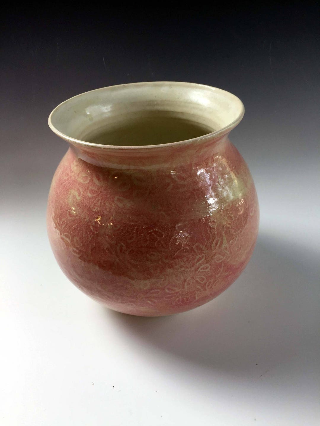 Pink Stoneware Vase by Leslie Freeman - Etsy