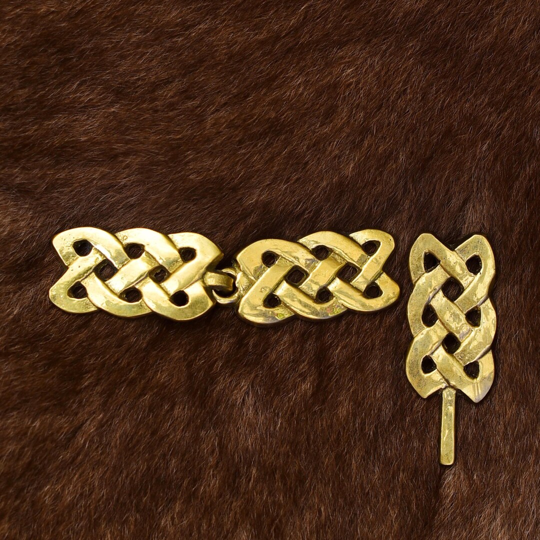 Celtic Knot Brass Cloak Clasp | Kilt Pin | | Scottish Festival ...