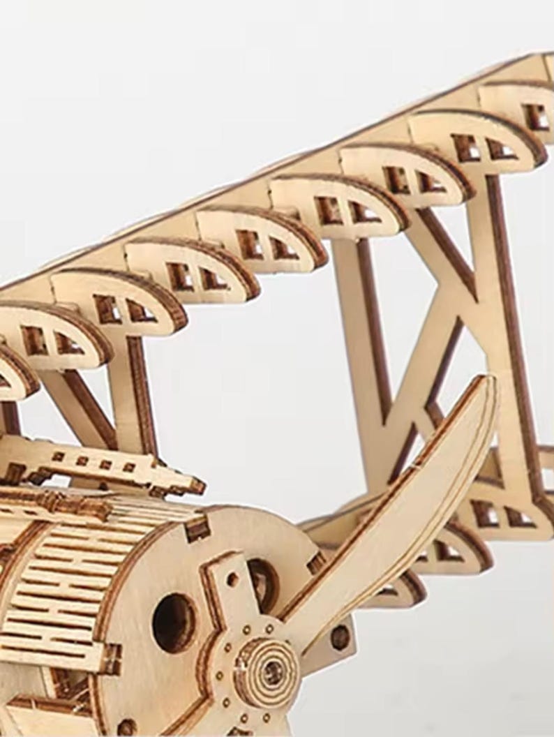 3D Wooden Puzzle, Handmade Biplane Model Kit, Birthday and Christmas ...