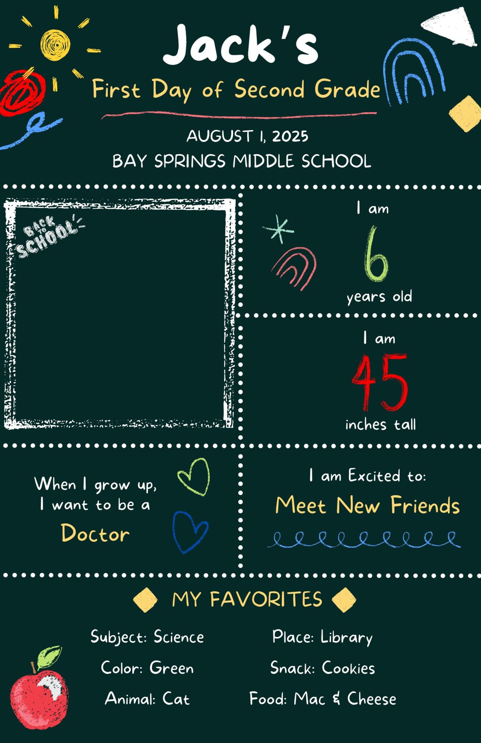 First Day of School - Social Media Post Template - Etsy