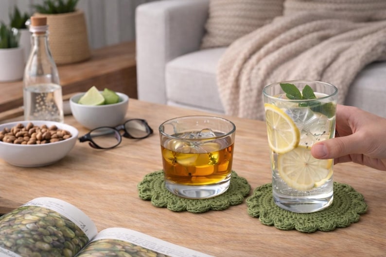 Handmade Crochet Cotton Coasters – Earthy Neutral Coaster - Etsy