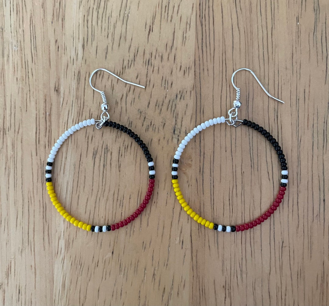 Native American Style Medicine Wheel Hoop Earrings - Etsy