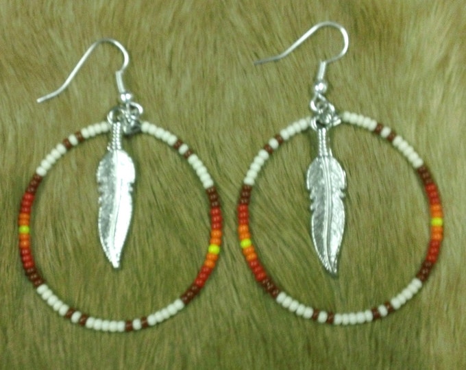 Beaded Native American Indian Corn Hoop Earrings - Etsy