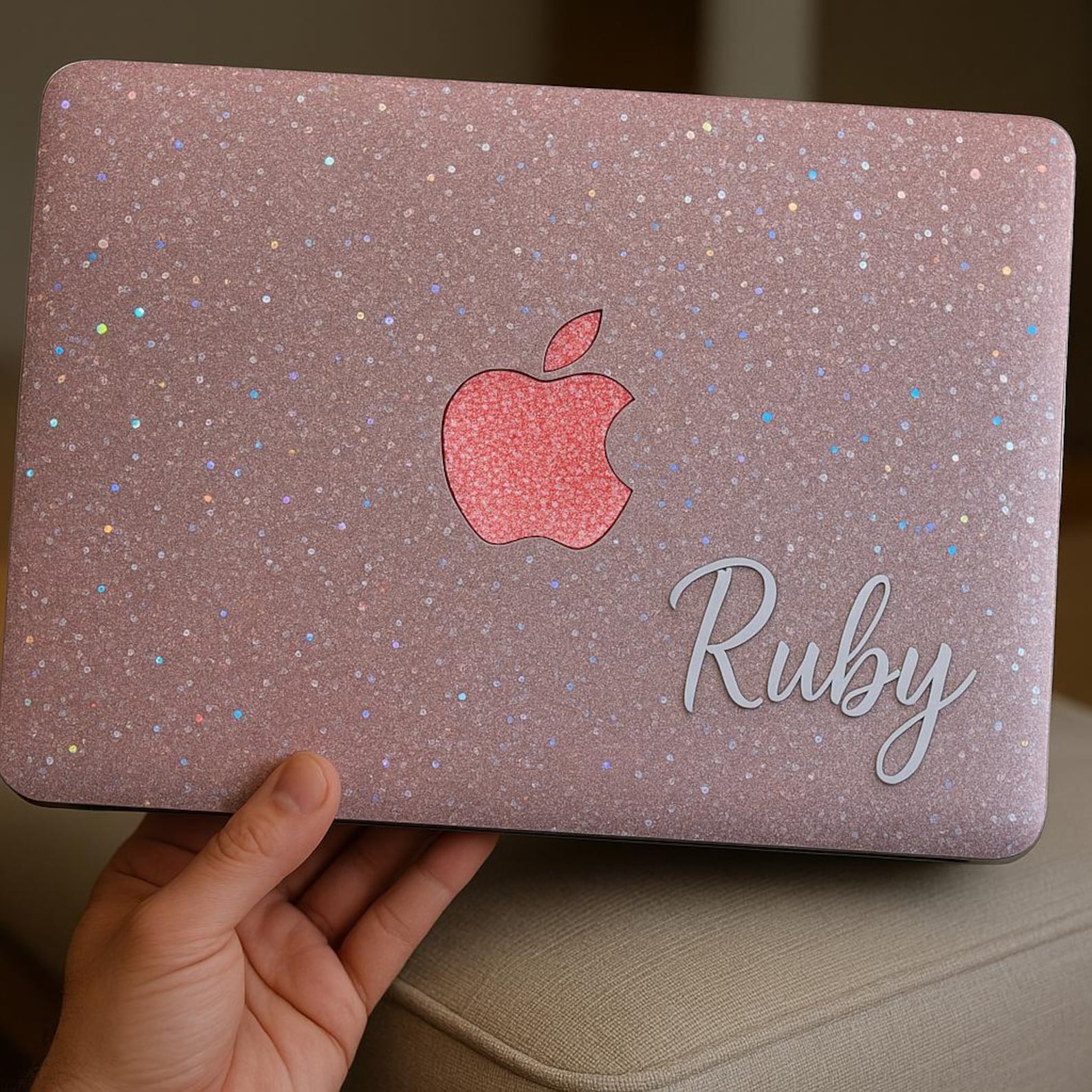 Apple Logo Decal, Shine iPhone Logo Sticker, Glitter Apple Decal ...