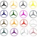 Mercedes Logo Vinyl Decals - Set of 16 - SVG PNG (digital Download) - Etsy