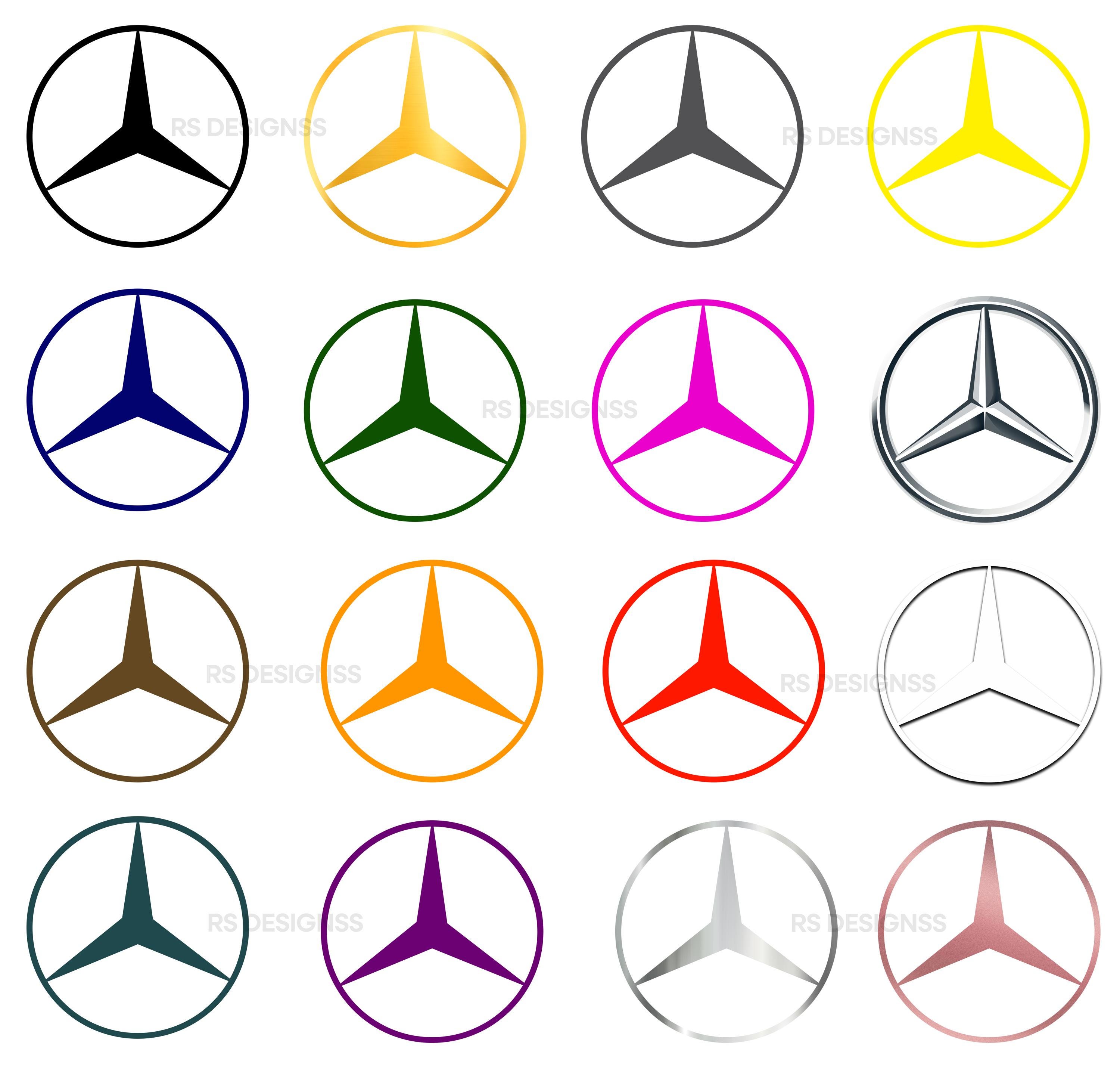 Set of 16 Small Mercedes Logo Vinyl Decals – Perfect for Cars, Phones ...