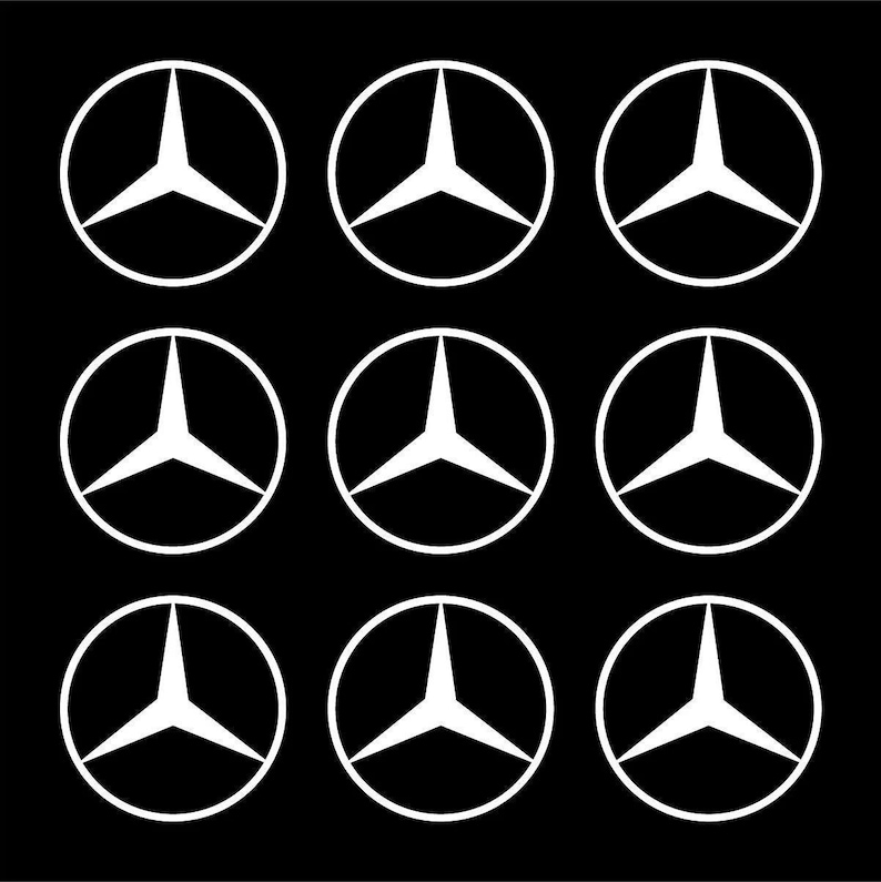 Mercedes Logo Vinyl Decals - Set of 16 - SVG PNG (digital Download) - Etsy