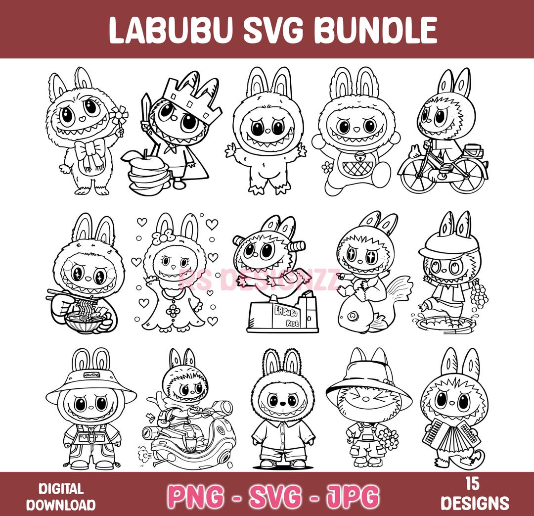 Labubu SVG Bundle | 15 Cute Designs, Clipart (digital Download) - Etsy