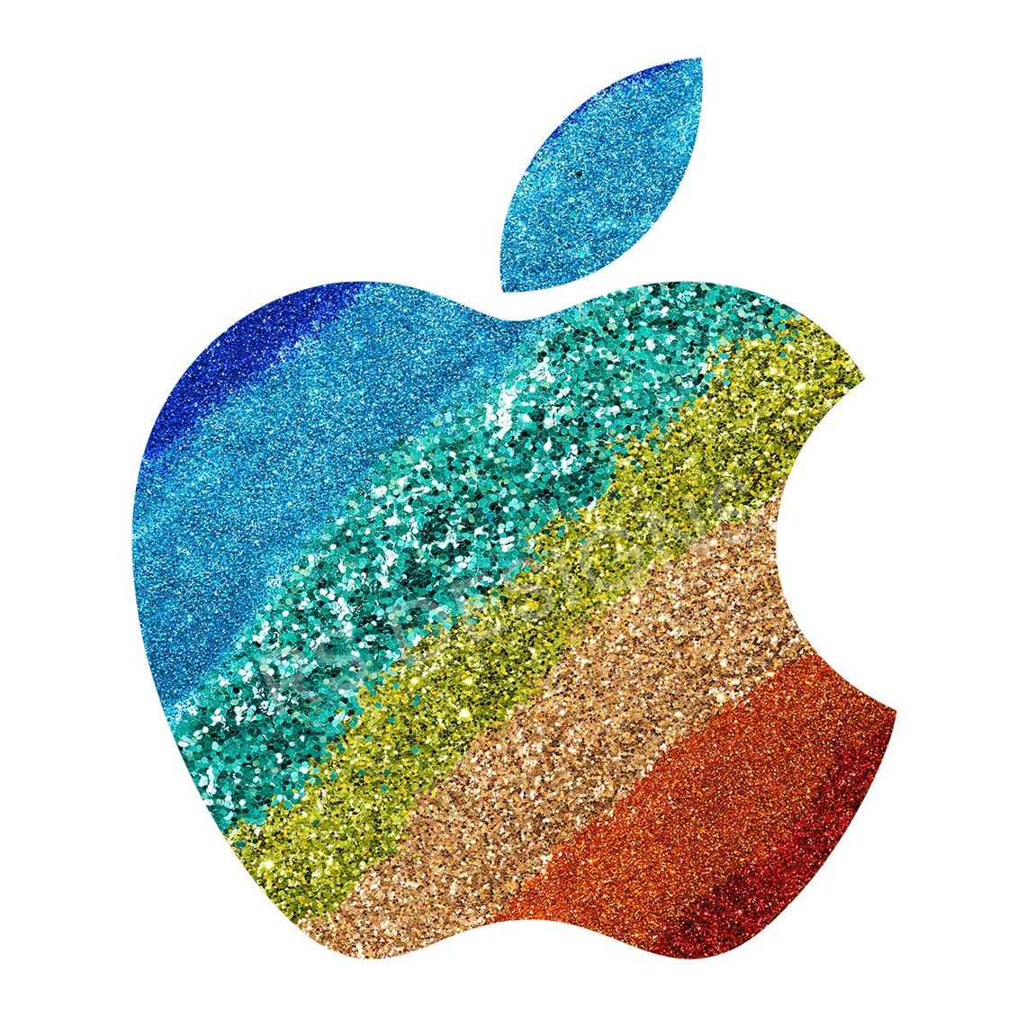 Apple Logo Decal, Shine iPhone Logo Sticker, Glitter Apple Decal ...