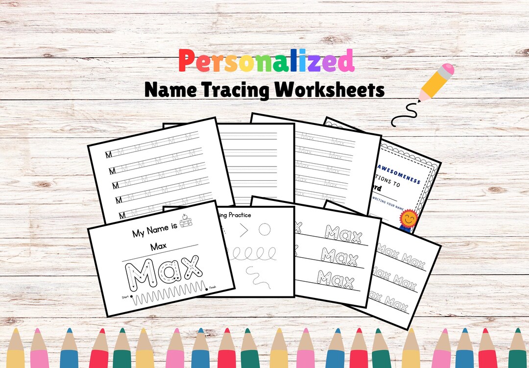 Custom Name Tracing Worksheet, Handwriting Practice (digital Download ...