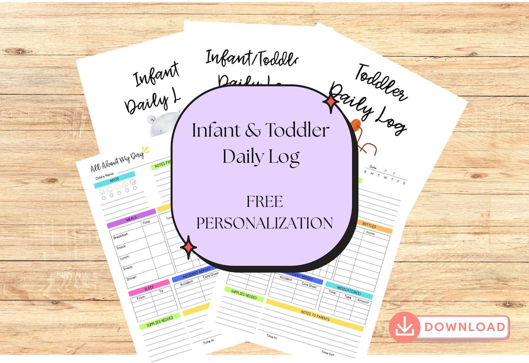 Baby and Toddler Daily Log, Infant and Toddler Report, Daycare Business ...