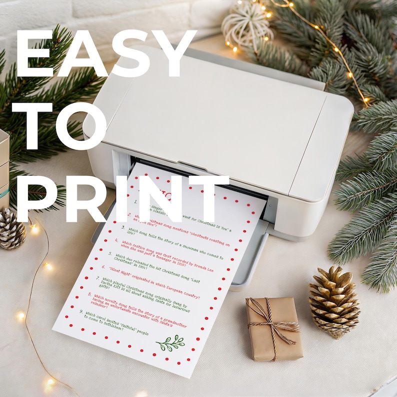 CHRISTMAS TRIVIA GAME Instant Download, Holiday Movie Question ...