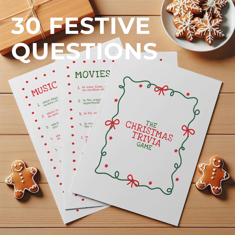 CHRISTMAS TRIVIA GAME Instant Download, Holiday Movie Question ...