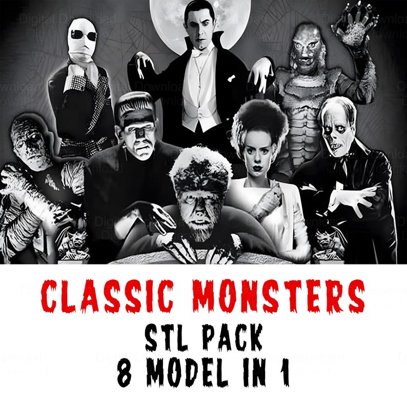 Classic Monsters STL Pack - Etsy