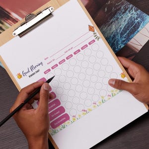 Printable Morning Routine Chart for Kids | Habit Tracker, Reward System ...