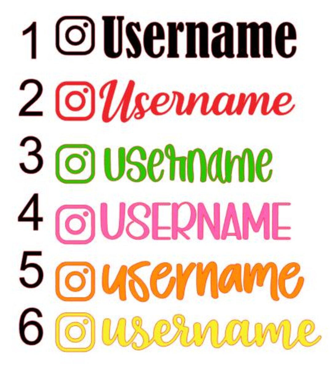 Custom Instagram Logo With Your Username Decal - Etsy