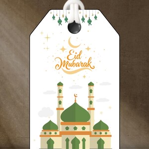 Eid Mubarak Gift Tags Printable | 12 E Id Favor Tags | Islamic Holiday ...