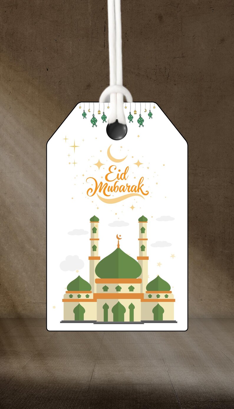 Eid Mubarak Gift Tags Printable | 12 E Id Favor Tags | Islamic Holiday ...