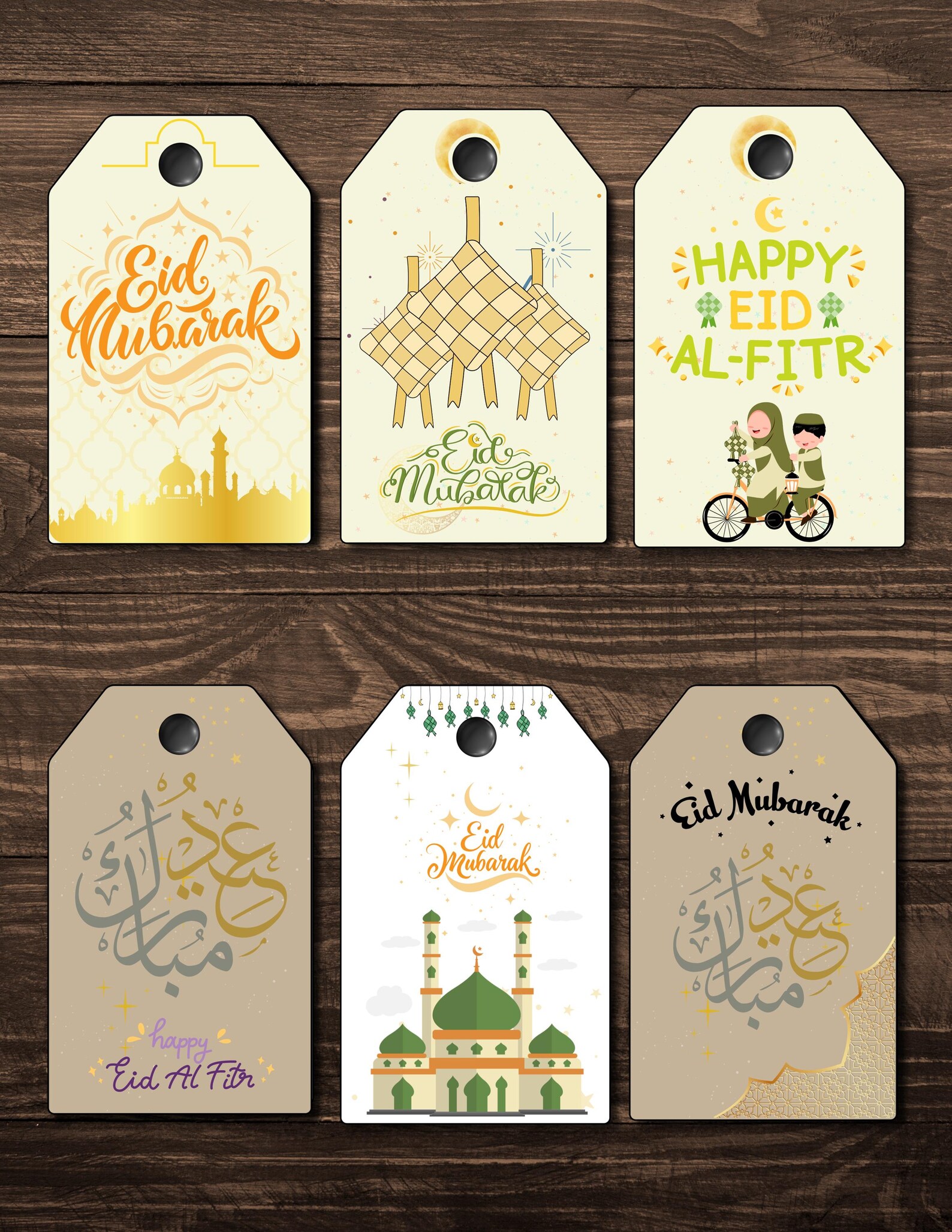 Eid Mubarak Gift Tags Printable | 12 E Id Favor Tags | Islamic Holiday ...