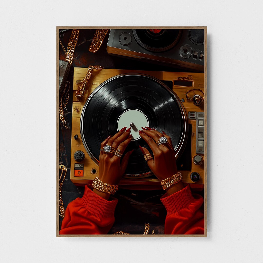 Gold DJ Wall Art – Hip Hop Printable Poster – Urban Music Room Decor ...