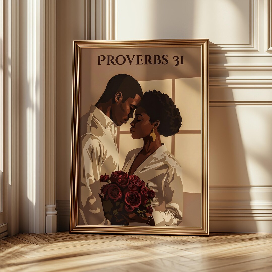 Proverbs 31 Black Love Art Print, Christian Home Decor (digital ...