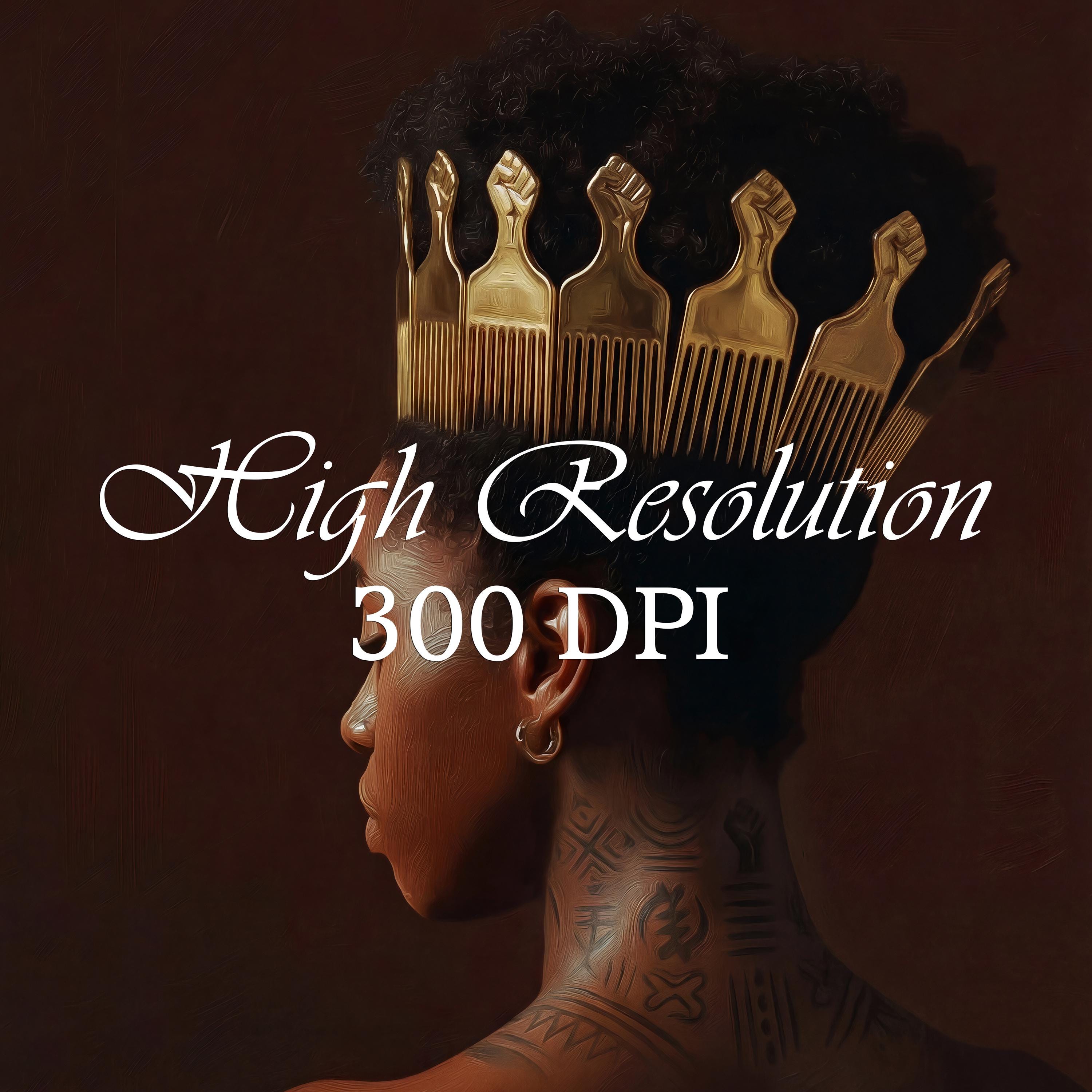 Gold Afro Pick Crown, Melanin Queen History Poster, Black Woman Wall ...