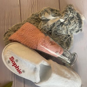 Personalised Christmas Themed Gift Box: Slippers, Hotwater Bottle ...