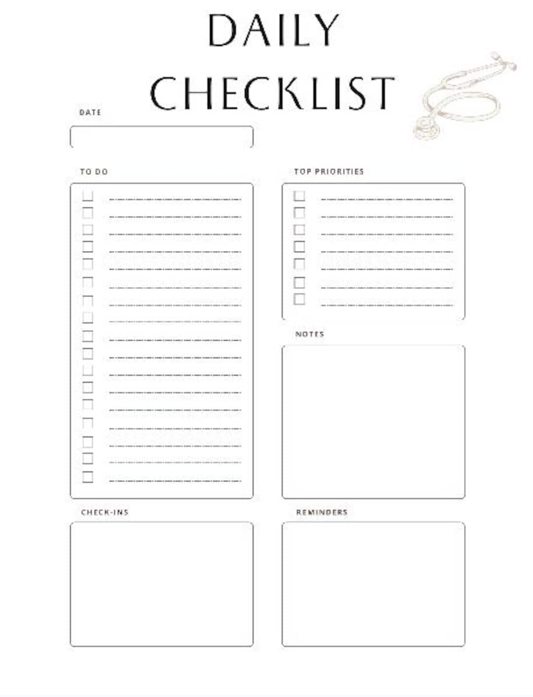 Daily Checklist for Nurse Managers - Etsy