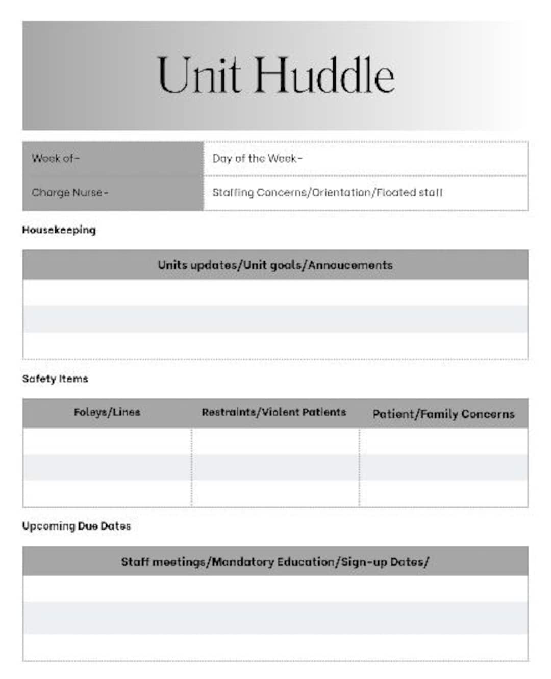 Unit Huddle - Etsy