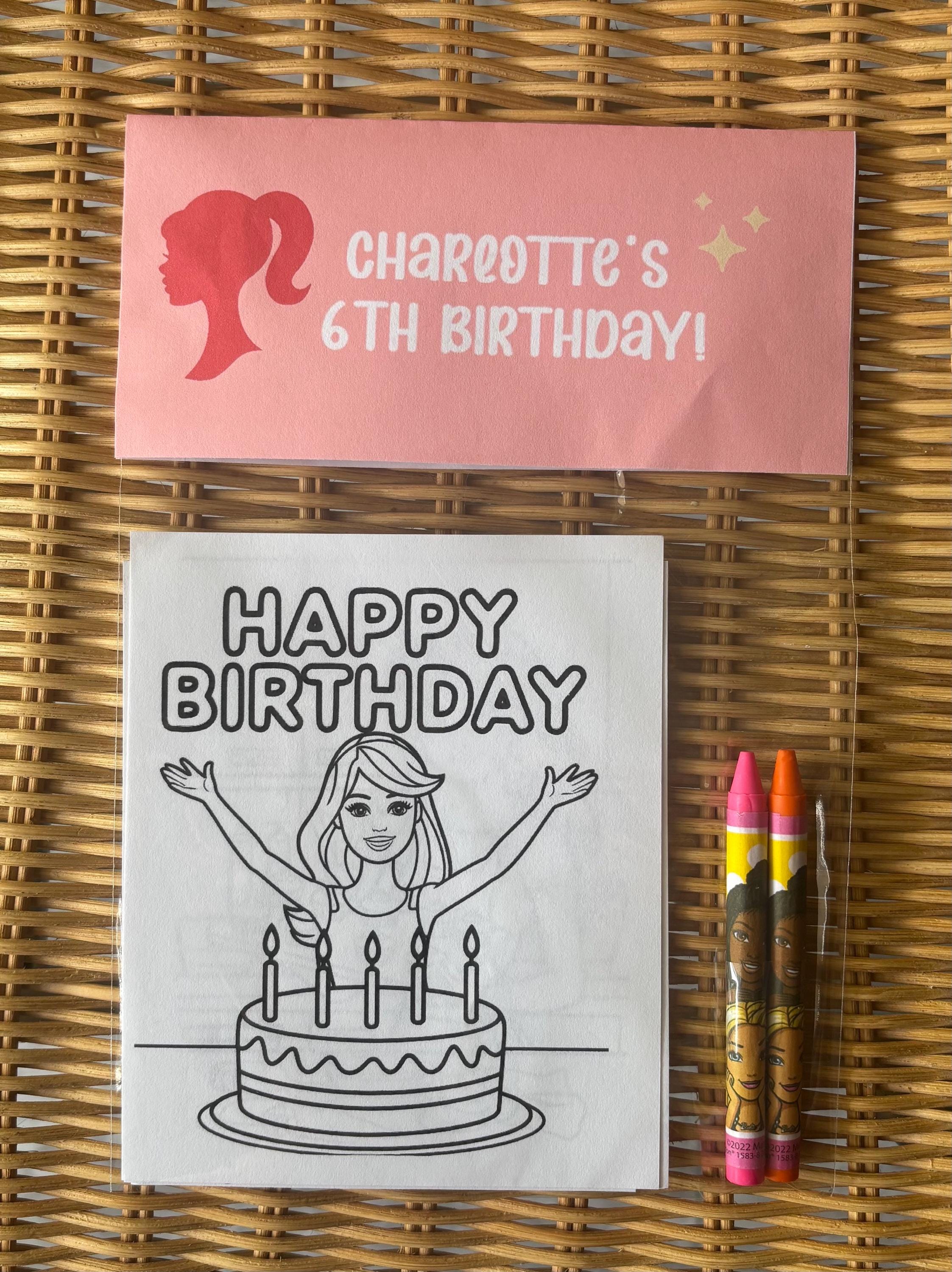 Barbie Coloring Pages Party Favors With Themed Crayons - Etsy