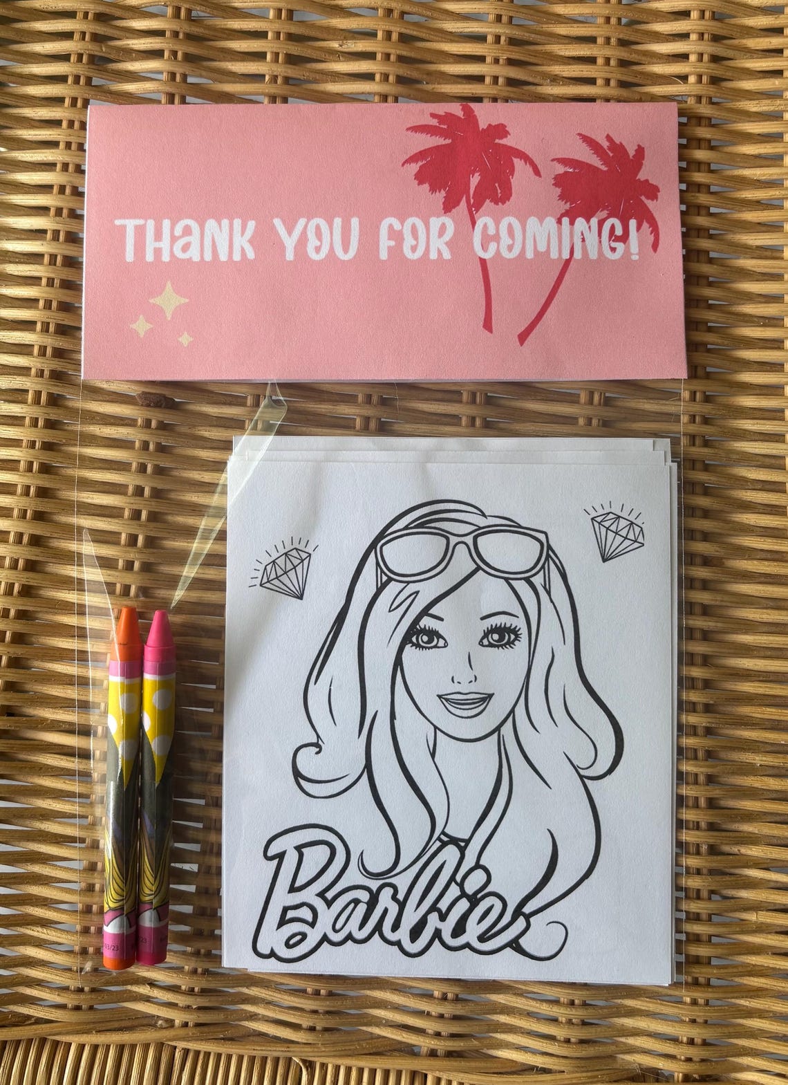 Barbie Coloring Pages Party Favors With Themed Crayons - Etsy