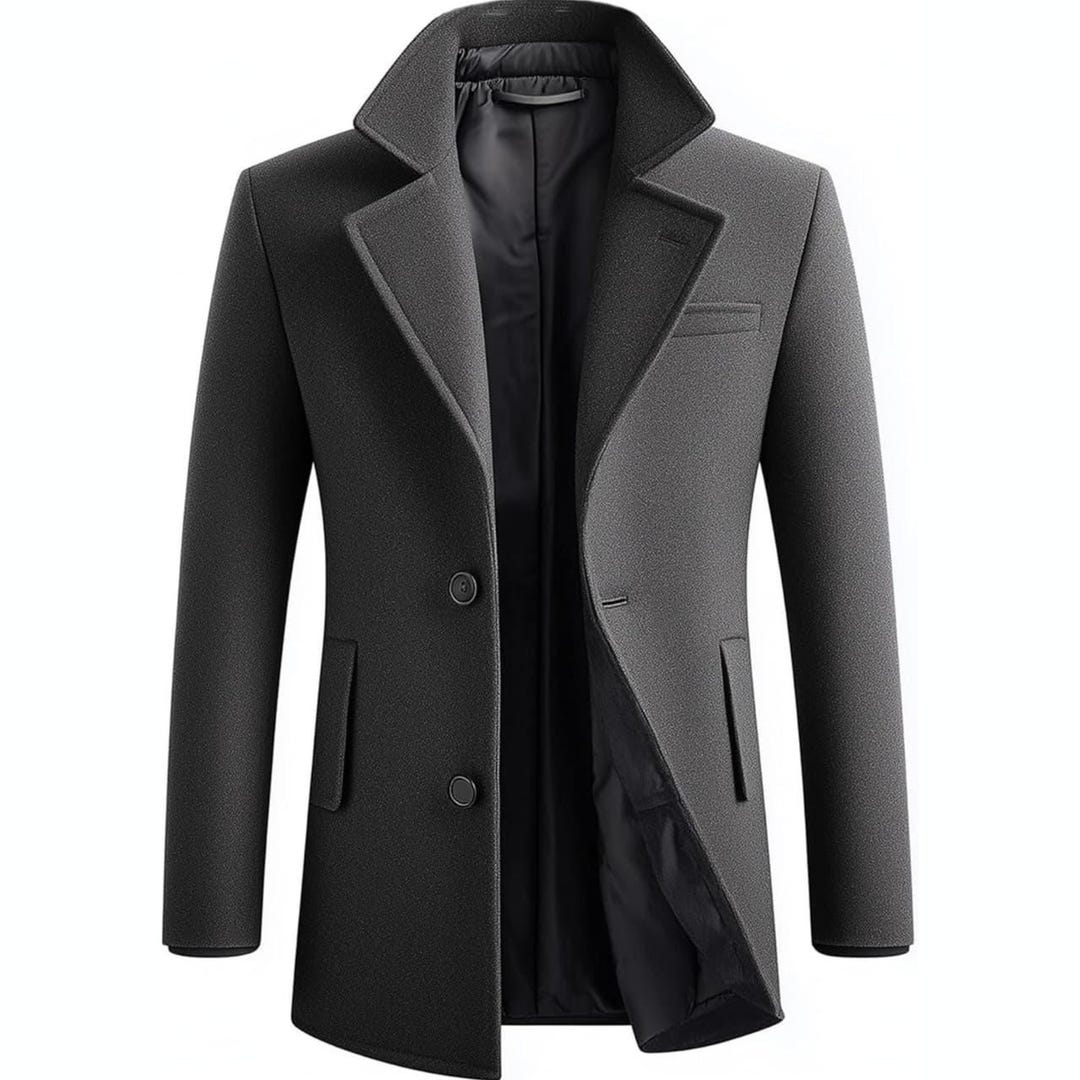 Mens Wool Coat Classic Wormth Breathable Overcoat Hip - Etsy